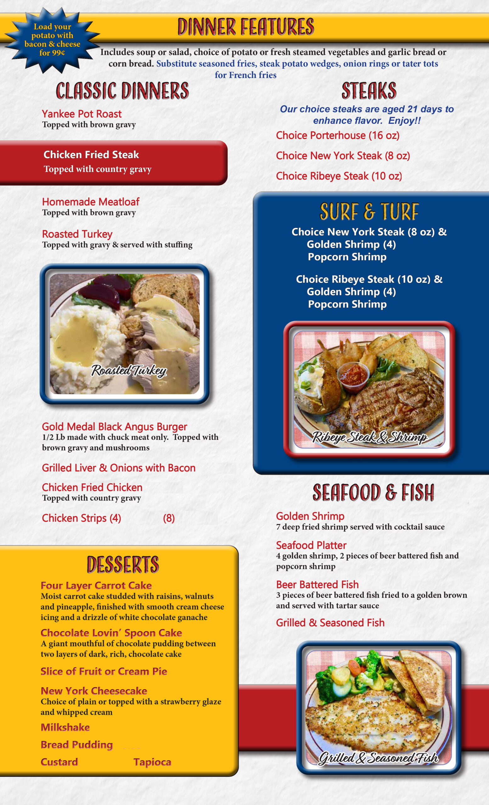 Our Menu – Cozy Diner Chico