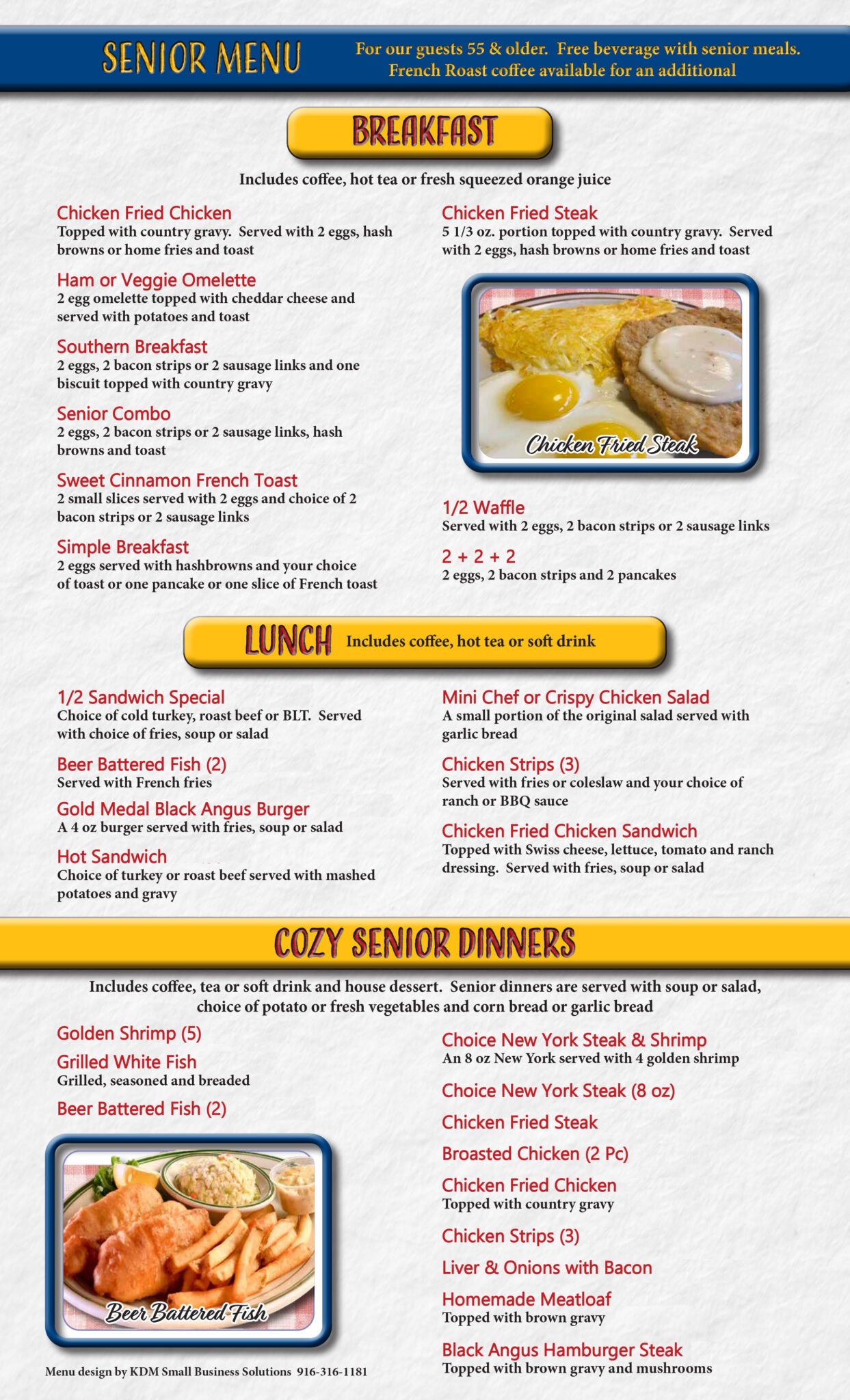 Our Menu – Cozy Diner Chico